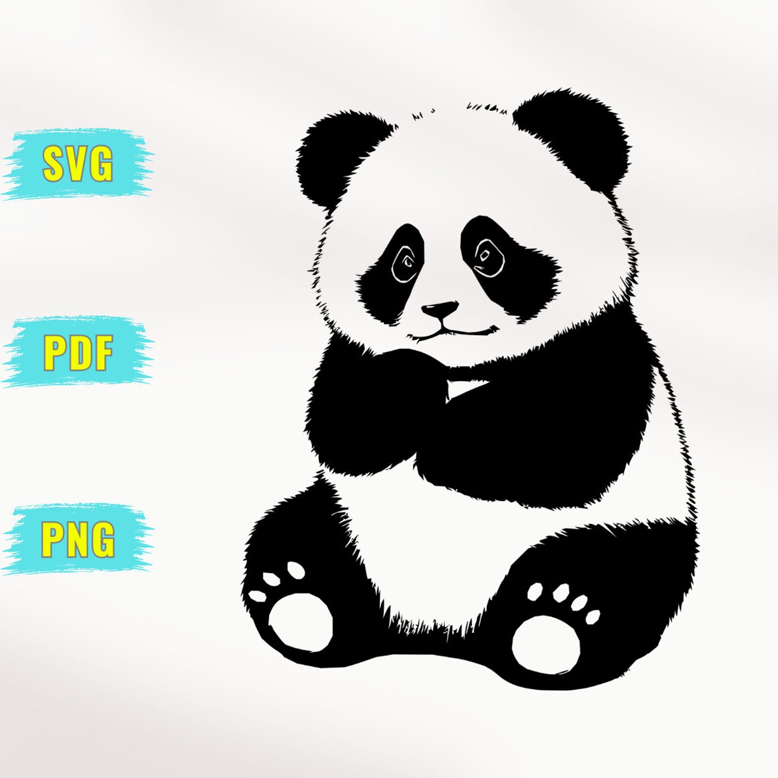 Cute Panda SVG, Panda Outline Svg Bundle, PNG, PDF Panda Vector Svg for ...