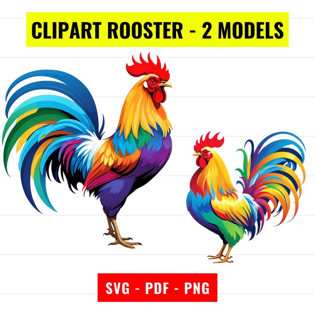 Clipart Rooster SVG, Rooster Portrait, PNG 300 Dpi, Farm Animal Svg ...