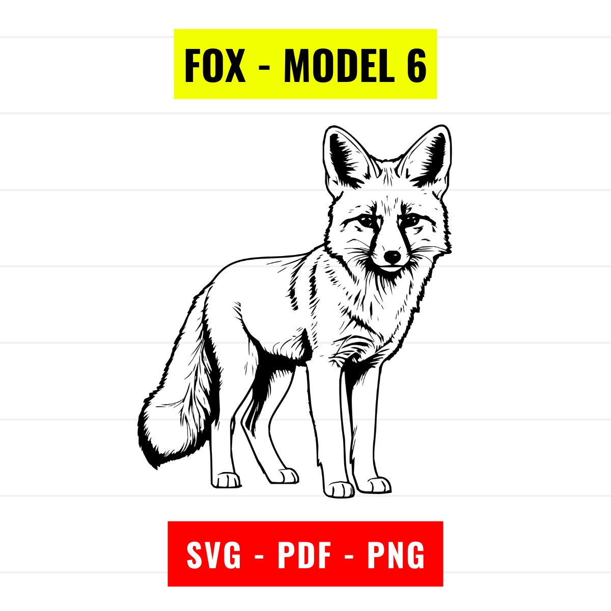 Fox SVG, Fox Outline Vector, Fox Silhouette Svg, Fox PNG 300 Dpi, PDF ...