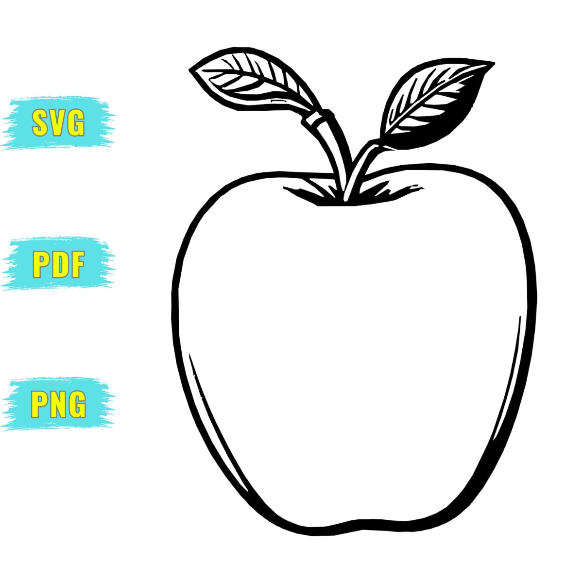 Apple SVG Bundle: Outline Shape Vector Graphics (digital Download) - Etsy