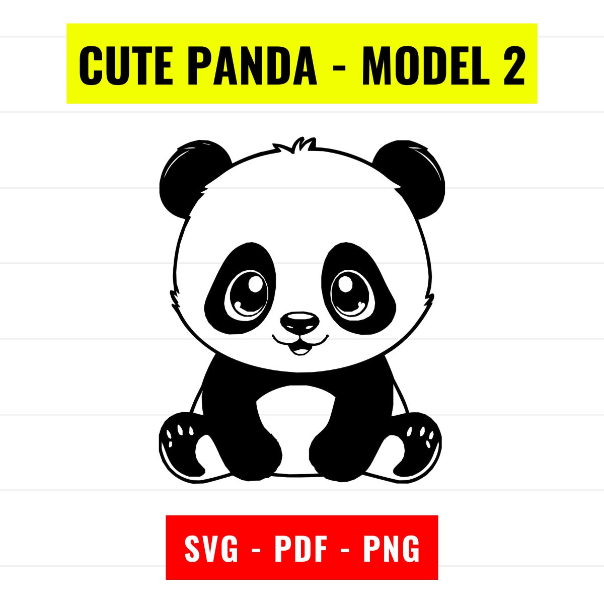 Cute Baby Panda SVG, Panda Outline Vector, Cute Panda Svg, Panda PNG ...