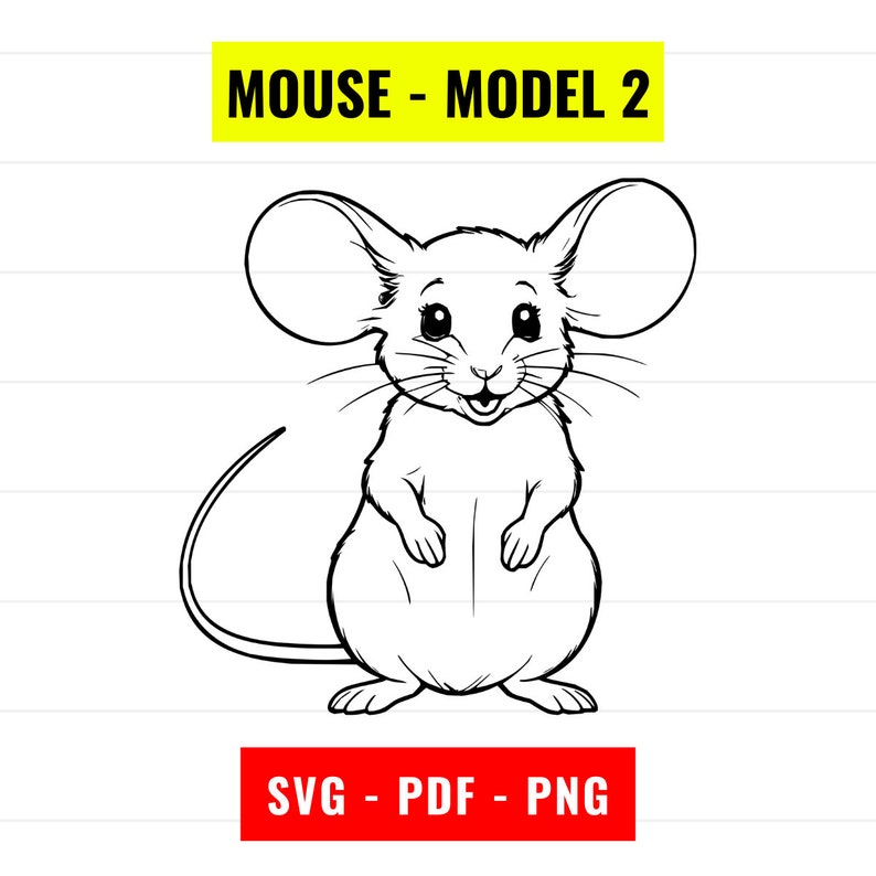Cute Mouse SVG, Mouse Outline Vector, Mouse Silhouette Svg, Mouse PNG ...