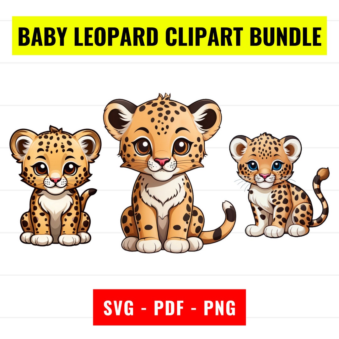 Cute Baby Leopard SVG, Leopard Bundle, PNG, PDF Animal Svg Baby Leopard ...