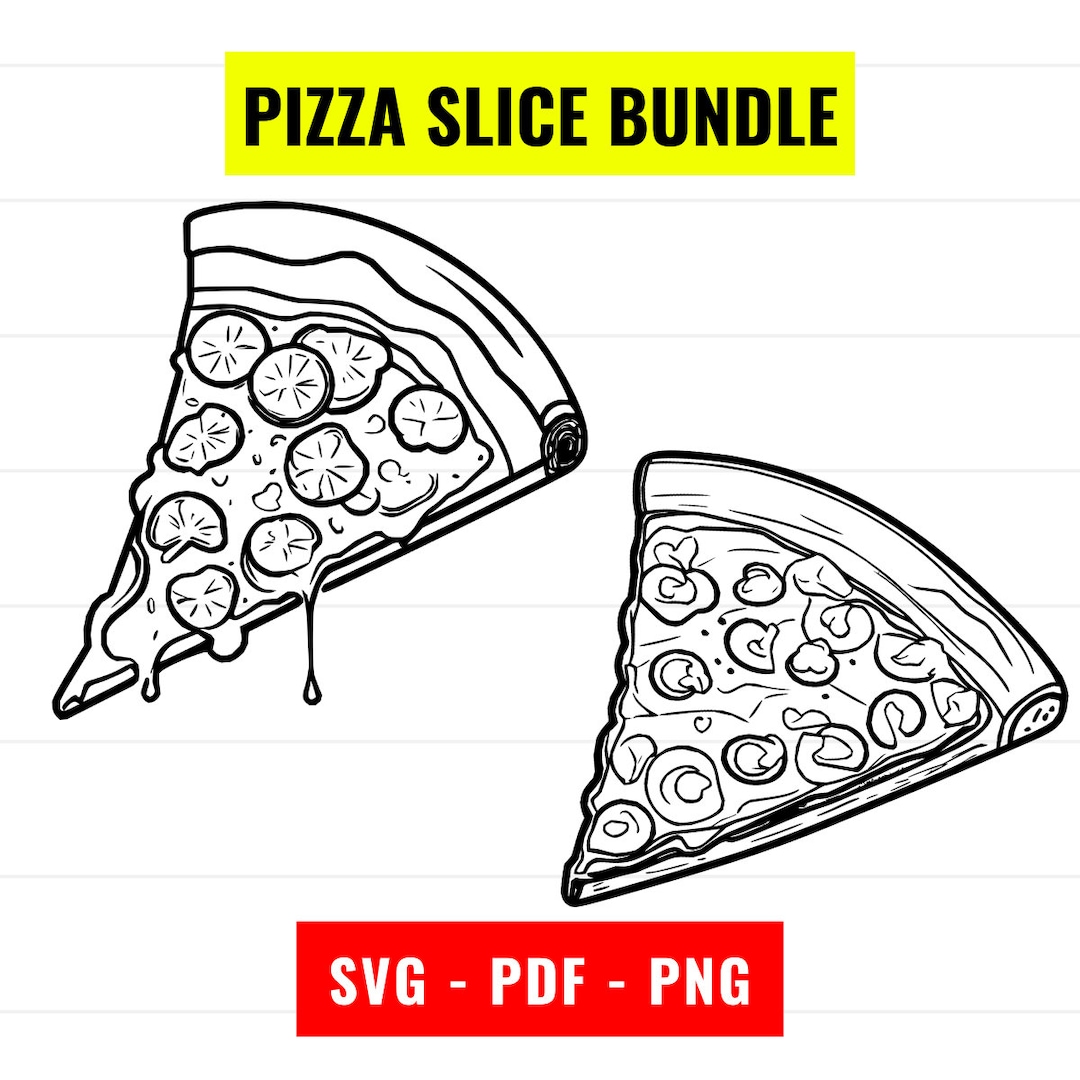 Pizza SVG, Pizza Slice Outline Svg, PNG, PDF, Pizza Vector for Cricut ...