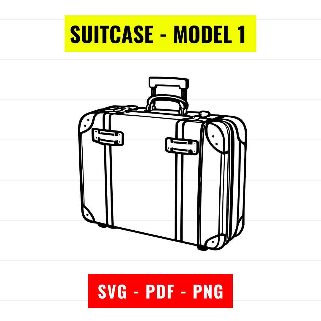 Suitcase SVG, Suitcase Outline Svg, PNG, PDF, Suitcase Vector for ...