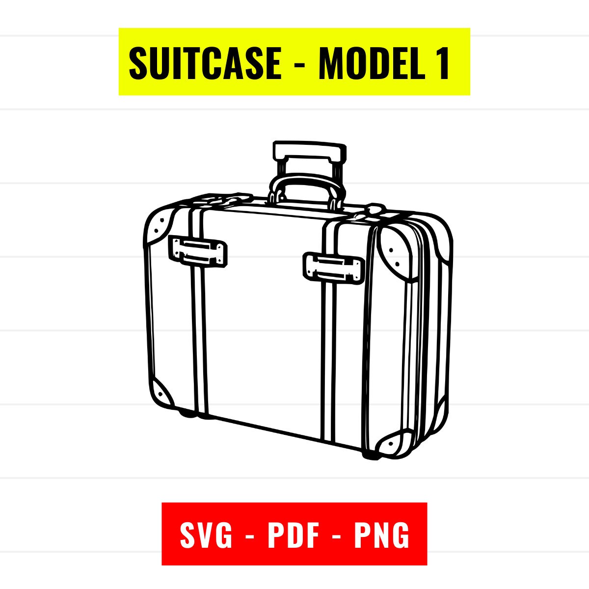 Suitcase SVG, Suitcase Outline Svg, PNG, PDF, Suitcase Vector for ...