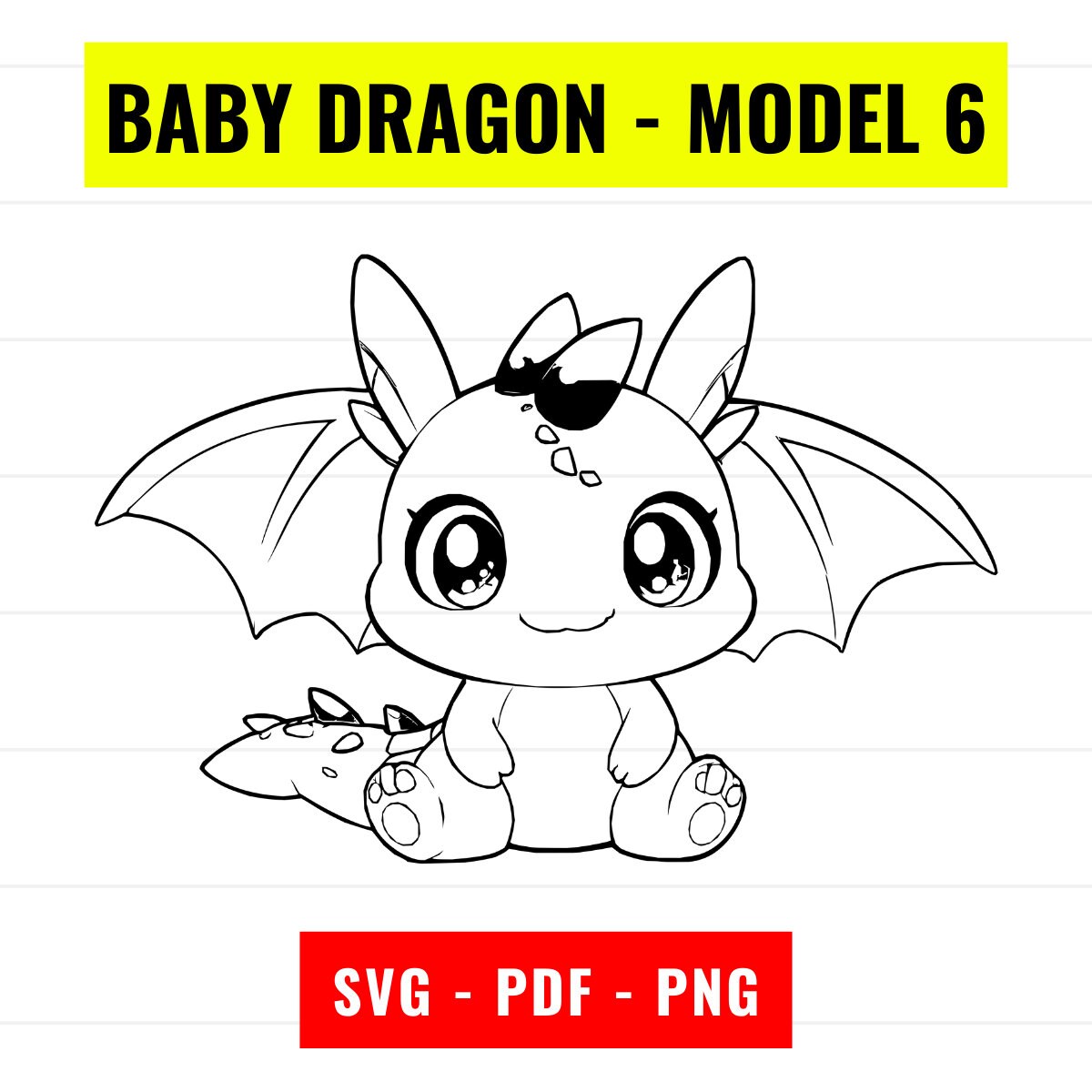 Cute Baby Dragon SVG, Dragon Outline Vector, Cute Little Dragon Svg ...