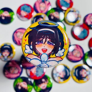 Cute Anime Character Button Pins | 38mm Alien Stage - Etsy