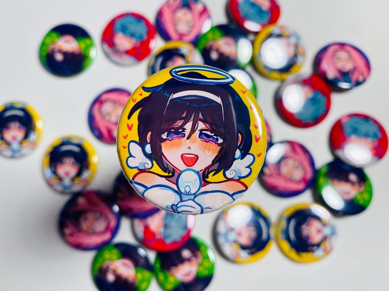 Cute Anime Character Button Pins | 38mm Alien Stage - Etsy