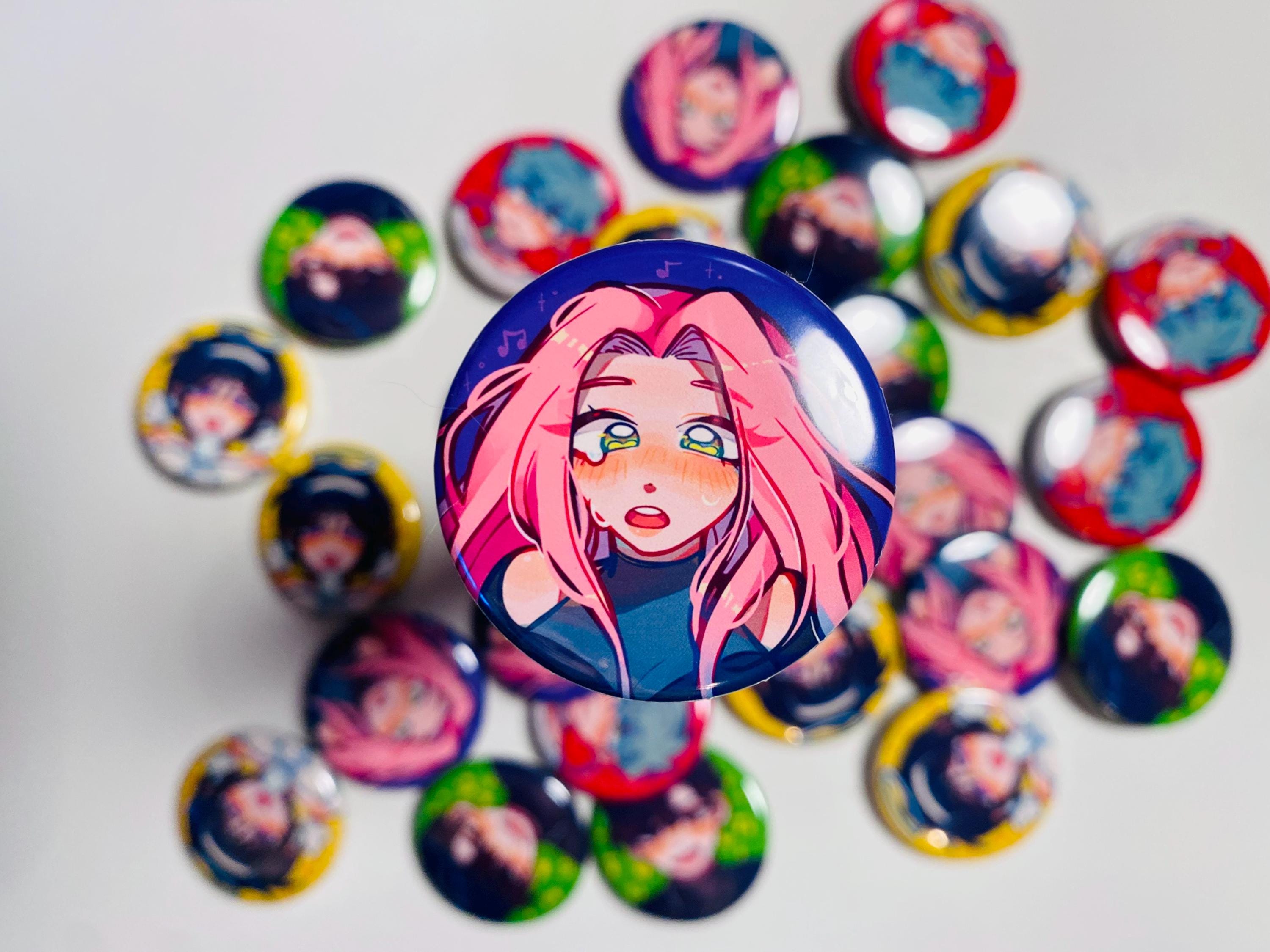 Cute Anime Character Button Pins | 38mm Alien Stage - Etsy