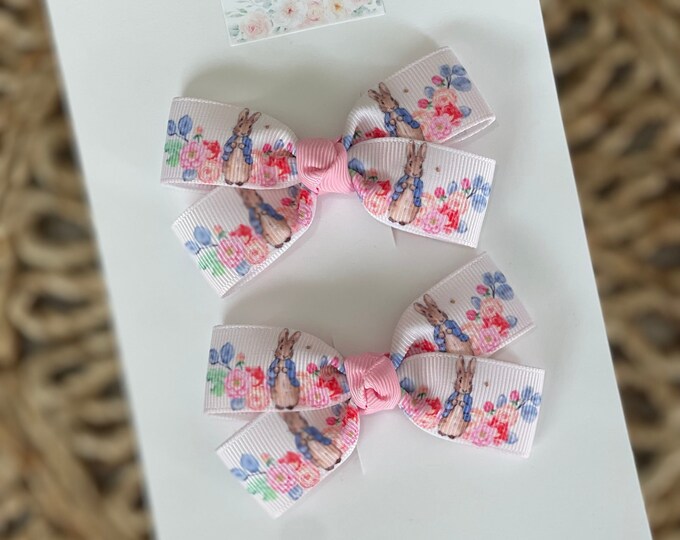 Peter Rabbit Hair Bow Set Peter Rabbit Pigtail Bows, Beatrix Potter ...
