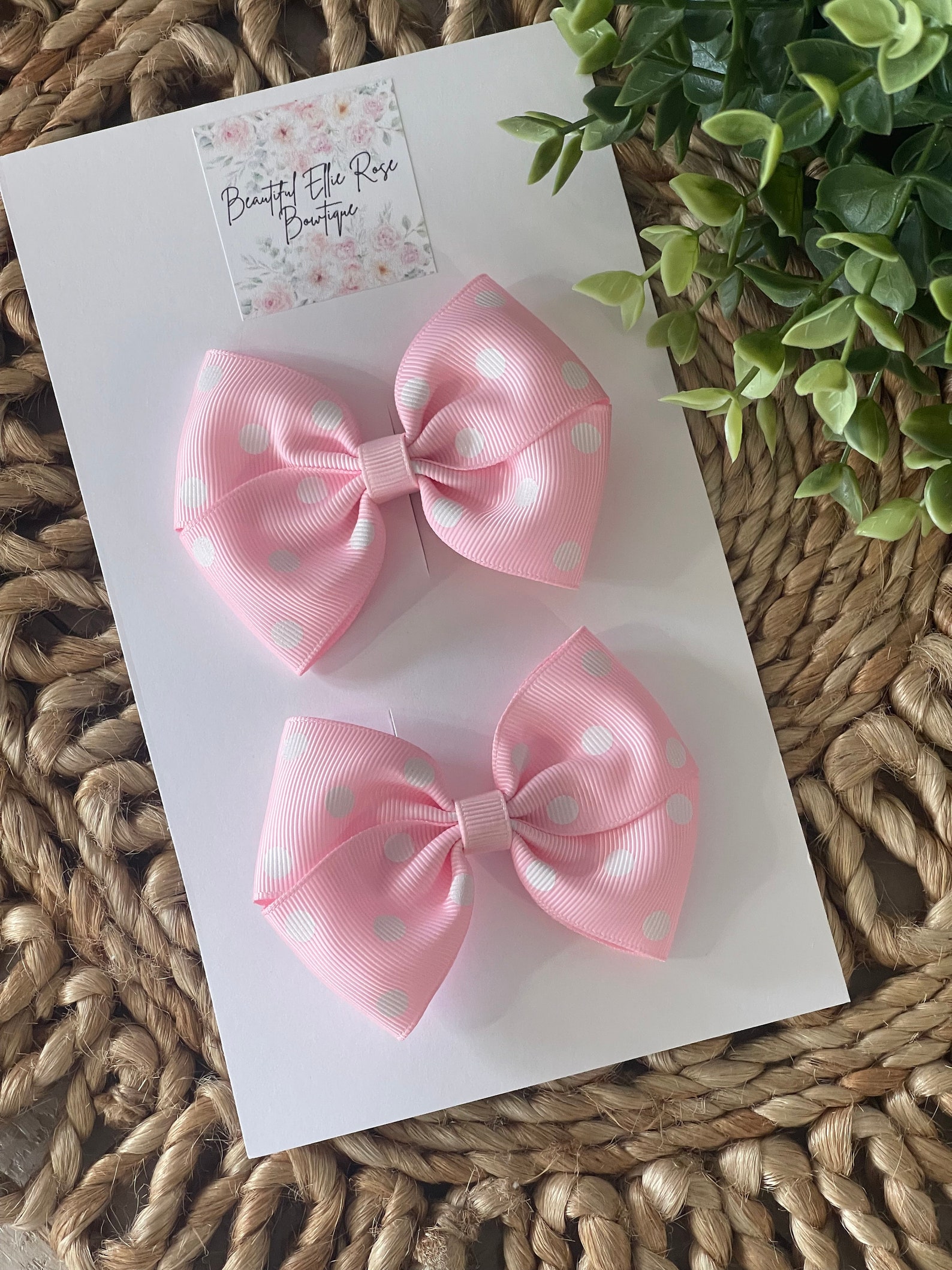 Light Pink Polka Dot Hair Bows, Pink Polka Dots Toddler Bows, Spring ...