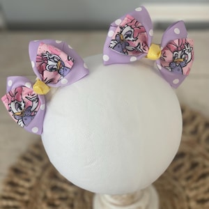 Daisy Duck Hair Bow, Daisy Duck Pigtail Bows, Toddler Hair Bow, Toddler ...