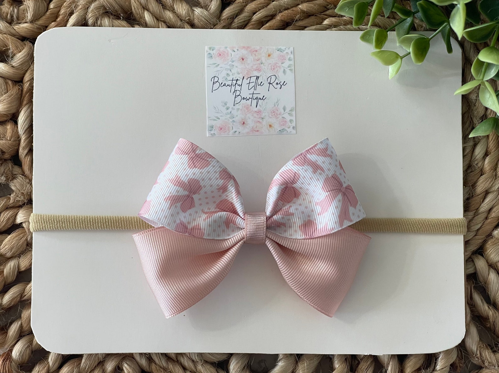 Blush Pink Hair Bows, Girl Pigtail Bows, Blush Pink Baby Headband ...