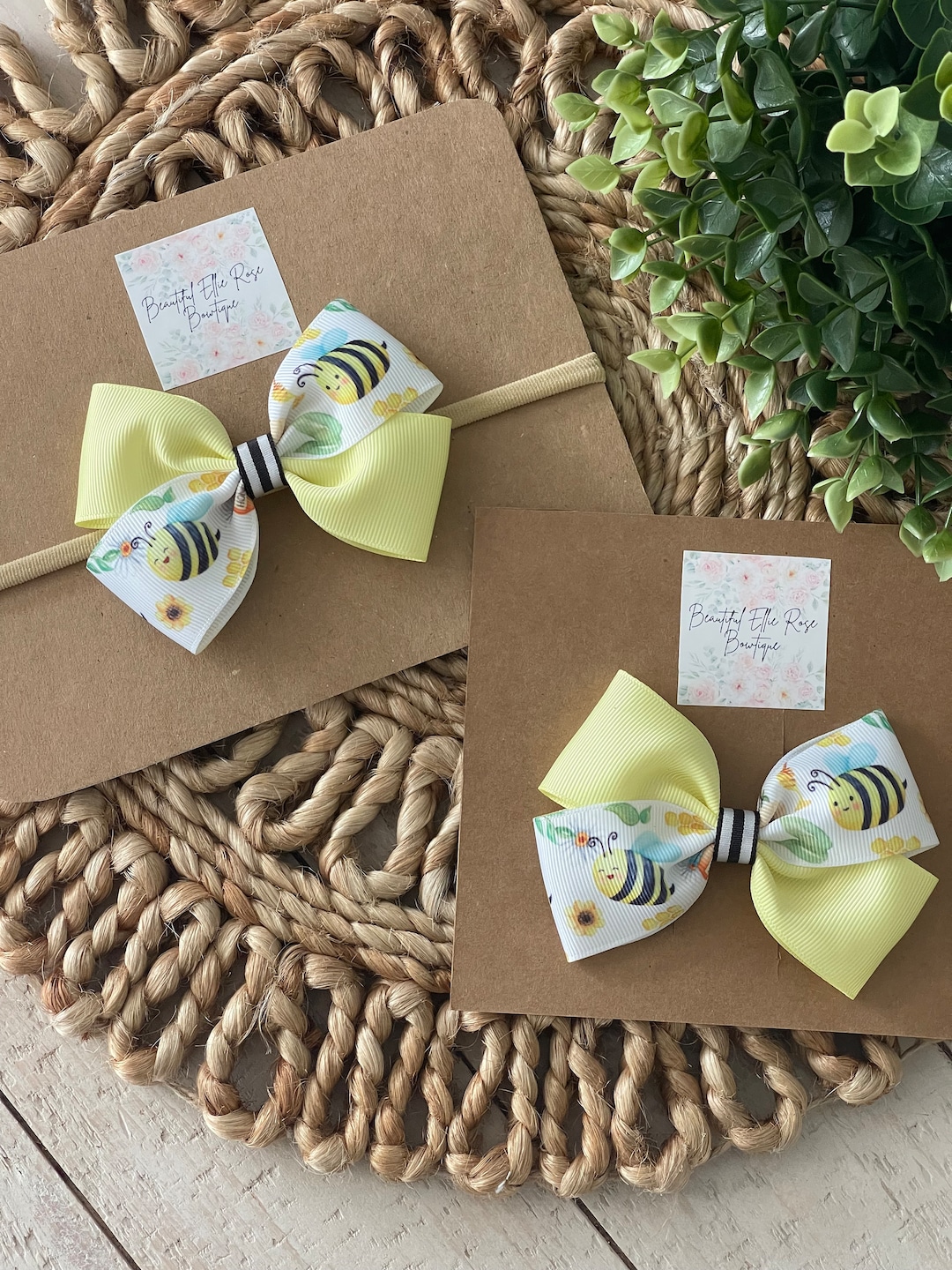 Bumblebee Hair Bows, Bumblebee Pigtail Bows, Bumblebee Baby Headband ...