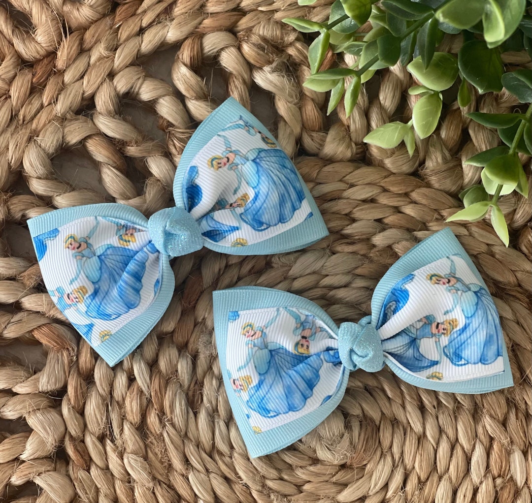Cinderella Hair Bows, Princess Hair Bows Set, Cinderella Pigtail Bows ...
