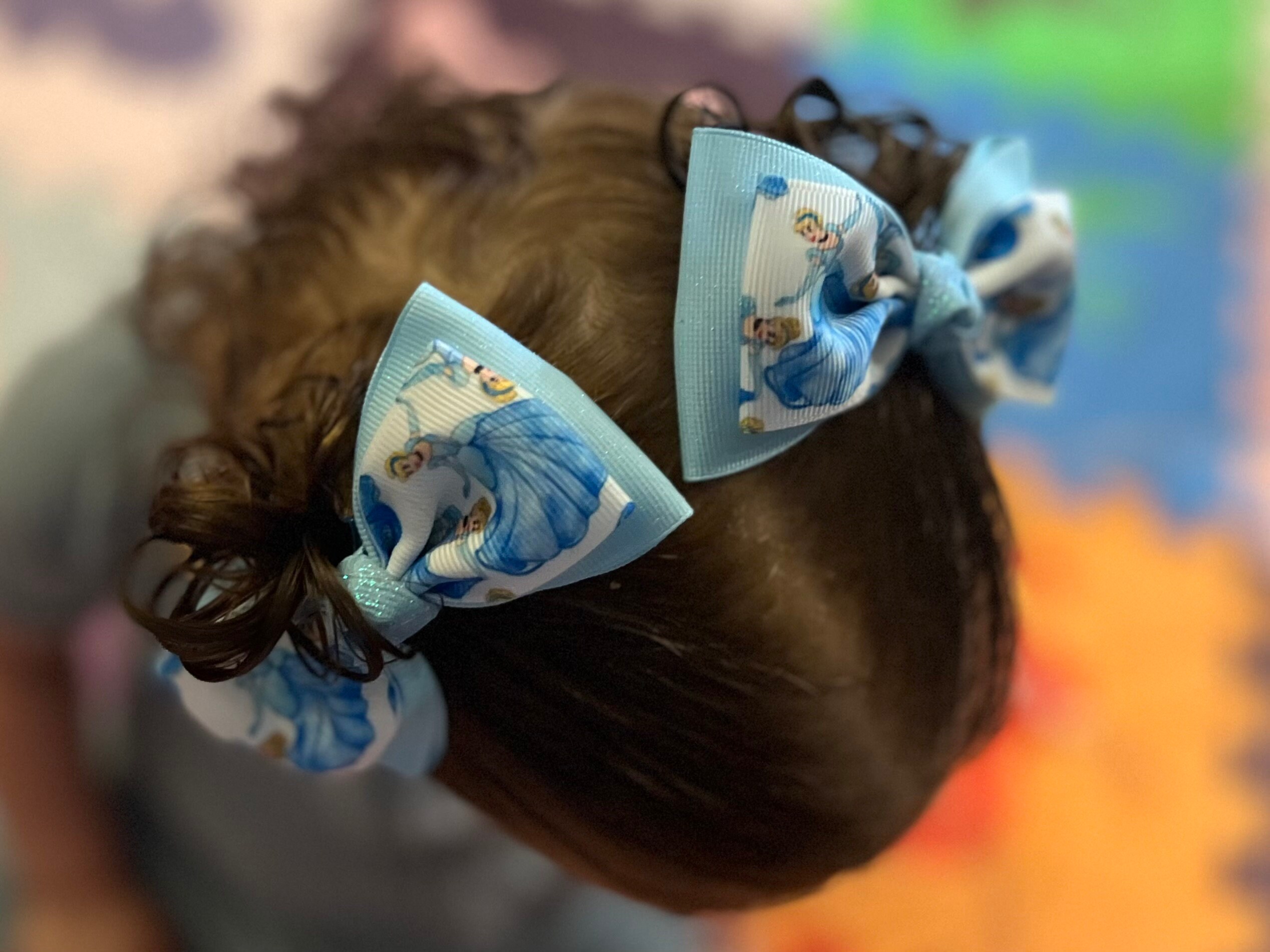Cinderella Hair Bows, Princess Hair Bows Set, Cinderella Pigtail Bows ...
