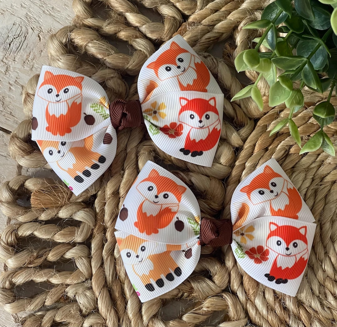 Fox Hair Bows, Woodland Hair Bows for Babies and Toddlers, Fall Hair ...