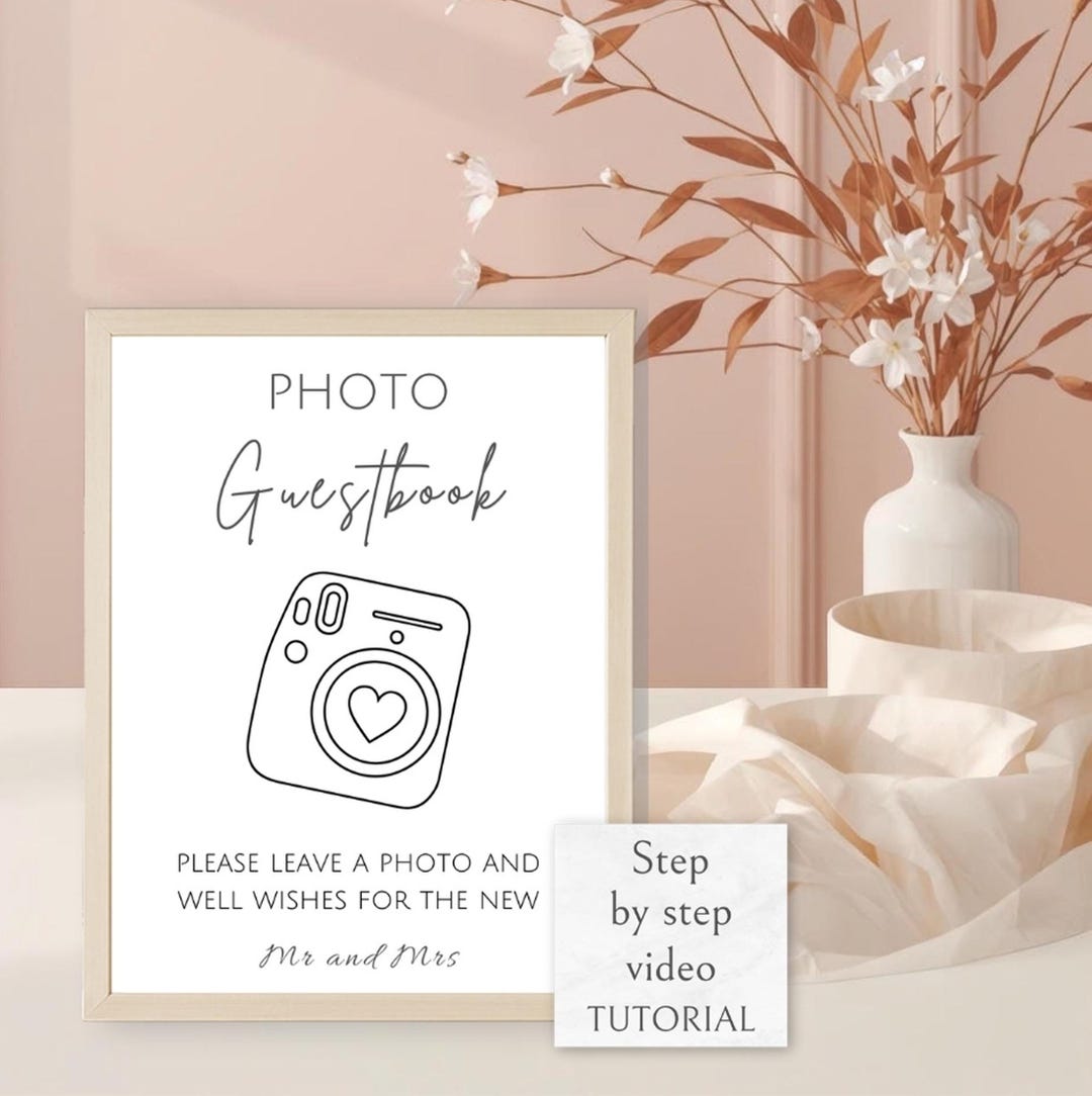 Photo Guest Book Sign Template, Instant Photo Guest Book Sign, Guest ...