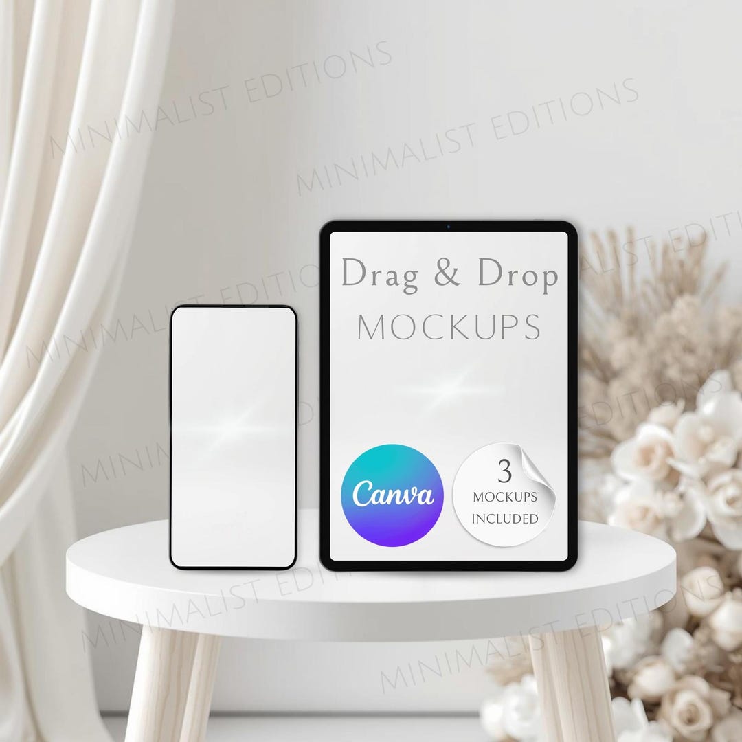 Tablet and Phone Mockup, Website Mockup Canva, Social Media Mockup ...