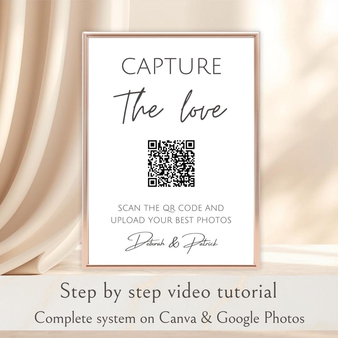 QR Code Sign for Wedding, Capture the Love Wedding Sign, Wedding Photo ...