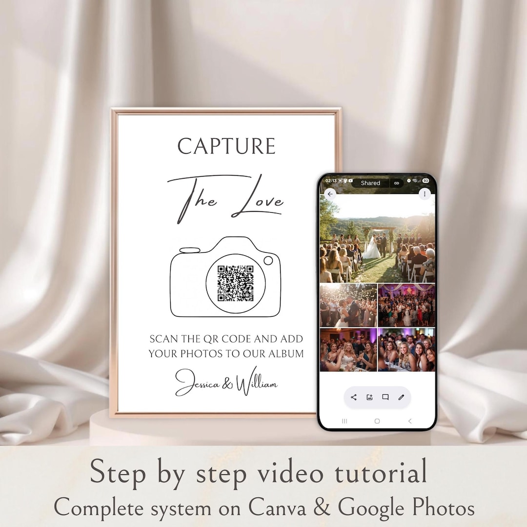Wedding Photo QR Code for Guests, Capture the Love QR Code Sign, Photo ...