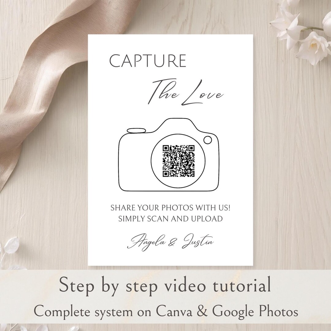 Wedding Photo QR Code Sign, Capture the Love QR Code, Wedding Photo ...
