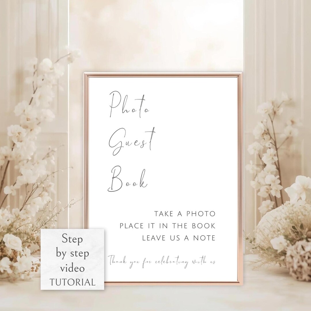 Photo Guestbook Sign Printable, Photo Guest Book for Wedding, Guest ...
