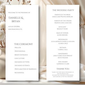 Editable Wedding Program Template, Wedding Ceremony Program Template ...