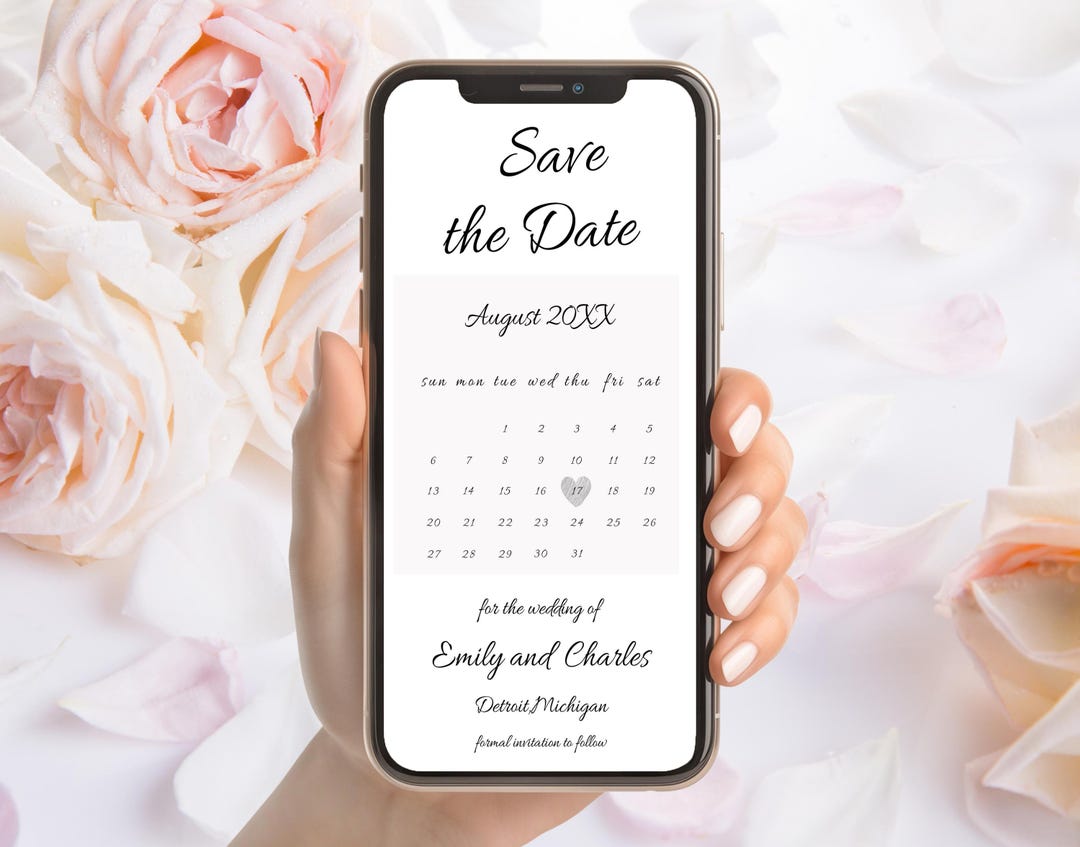 Save the Date Calendar Template, Electronic Save the Date Template ...