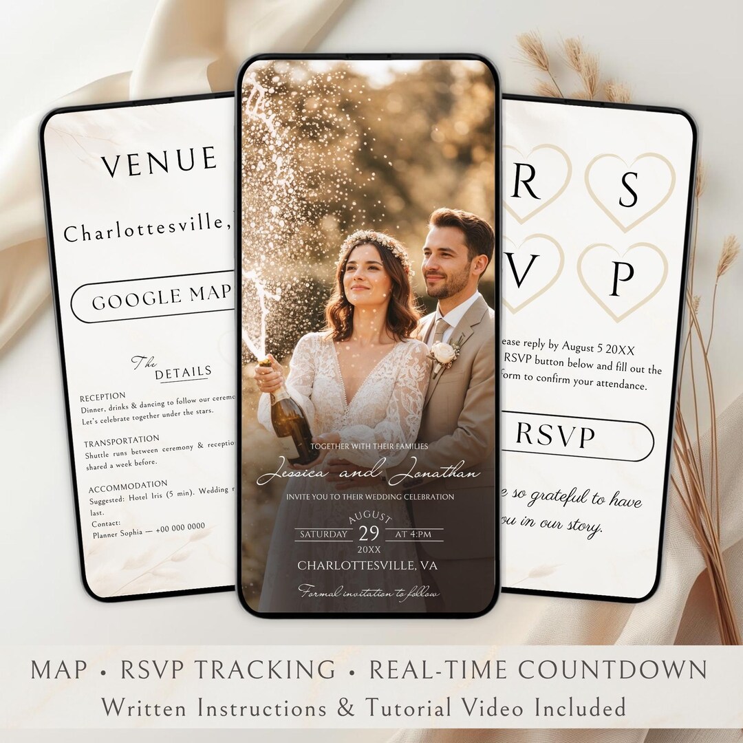 Animated Wedding Invitation With Rsvp, Wedding Website Invitation ...
