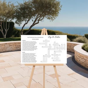 Editable Sip and Solve Puzzle Game, Custom Wedding Crossword Canva ...