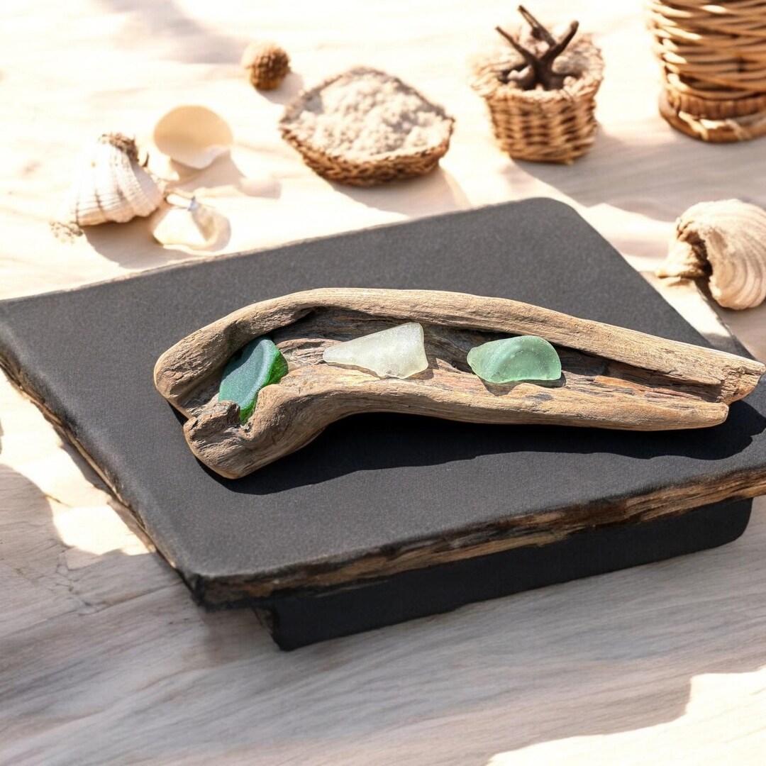 Driftwood Arch With Genuine River Sea Glass: Coastal Nautical Decor - Etsy