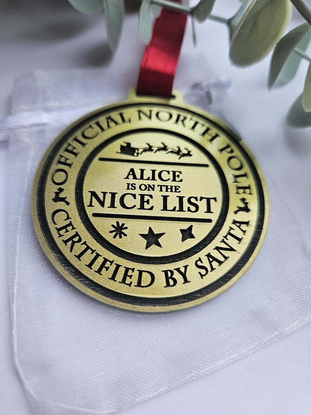 Luxury Nice List Medal, Personalised Nice List Medal, Nice List Badge ...
