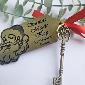Personalized Santa's Magic Key, Engraved Gold Acrylic Tag, Christmas ...