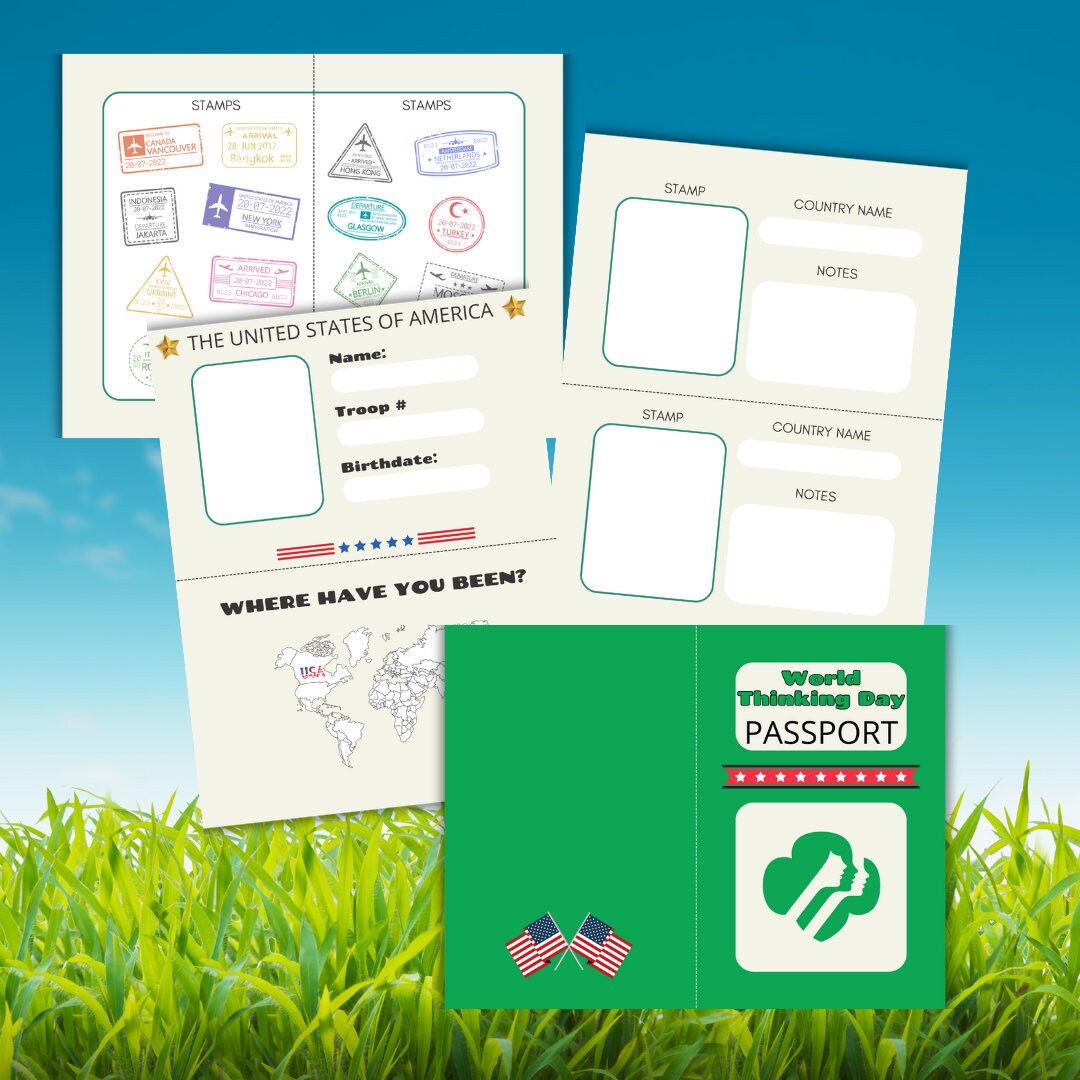 Girl Scouts World Thinking Day Printable Passport - Etsy