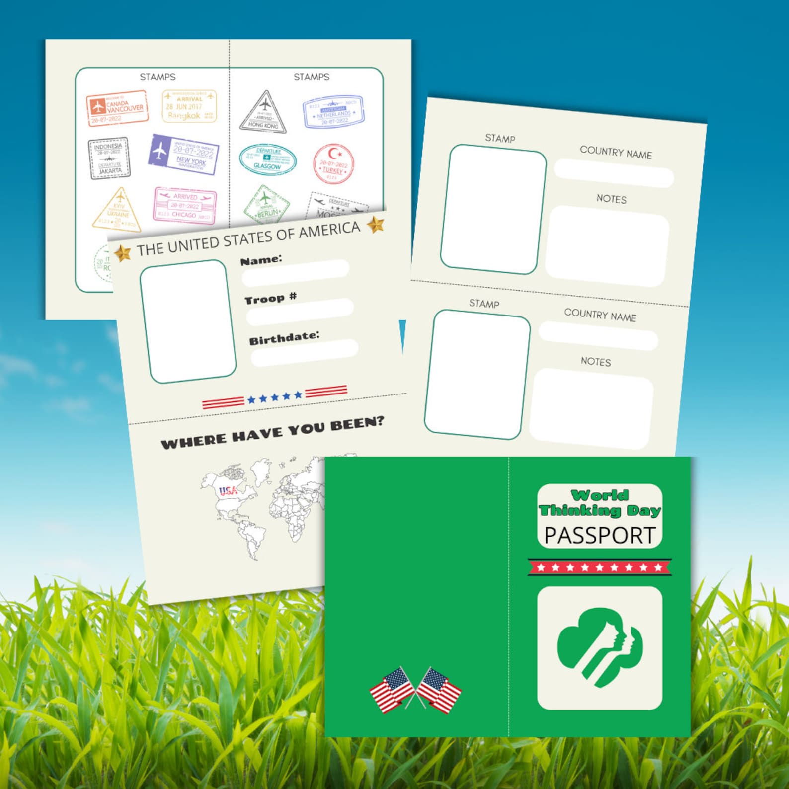 Girl Scouts World Thinking Day Printable Passport - Etsy