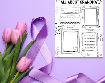All About Grandma Printable Questions Template, Mother's Day Gift, Gift ...