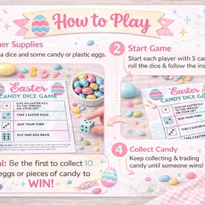 Easter Candy Dice Game, Kids Party Activity, Family Fun (printable) - Etsy