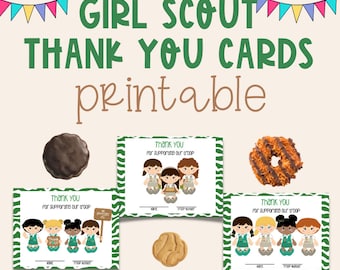 Girl Scout Cookie Order Card, Girl Scout Thank You Note, Girl Scout ...