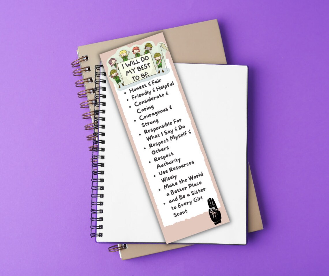 Girl Scout Law Printable Bookmarks - Etsy