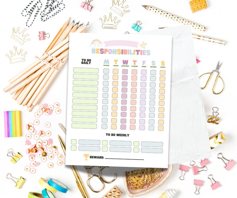 Printable Responsibility Chart - Etsy