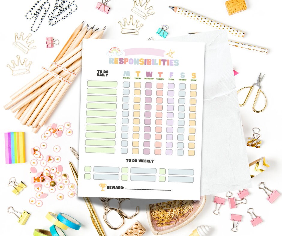 Printable Responsibility Chart - Etsy