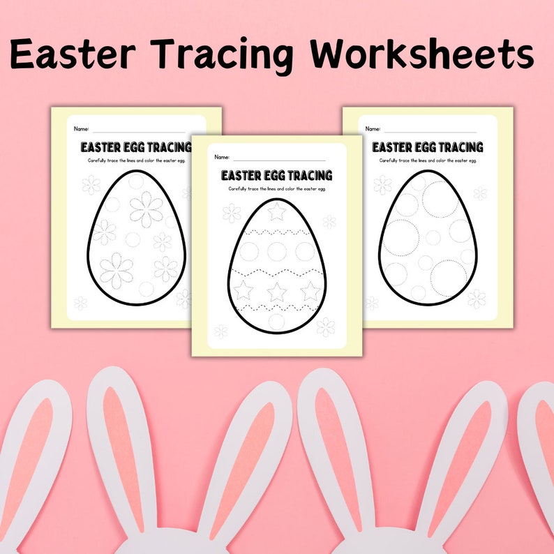 Printable Easter Tracing Worksheets - Etsy