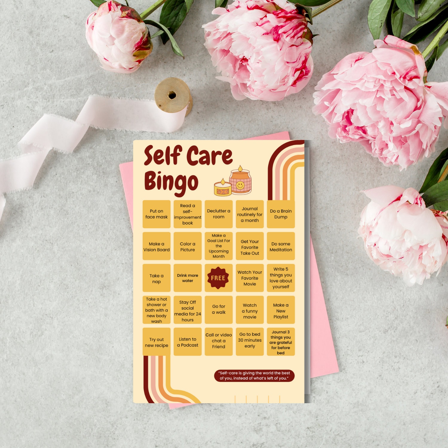 Self Care BINGO Printable - Etsy