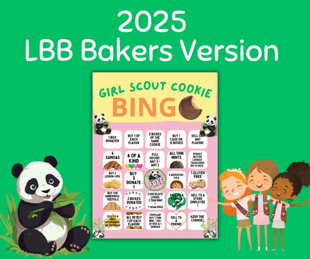 2025 Girl Scout Cookie Booth BINGO Card LBB Baker Version - Etsy Australia