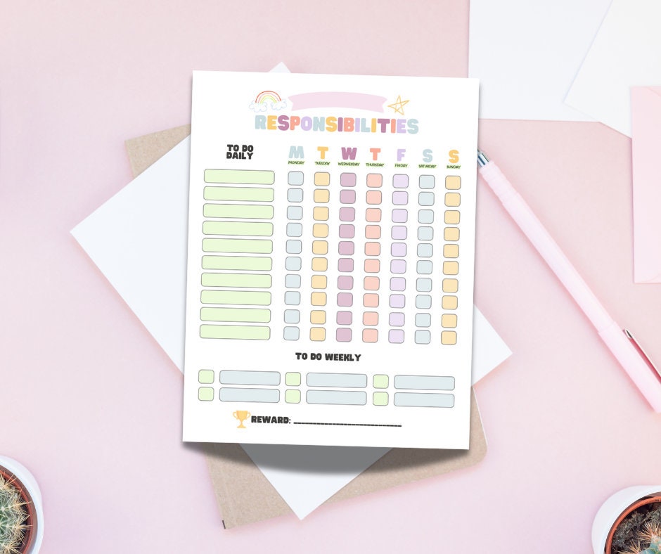 Printable Responsibility Chart - Etsy