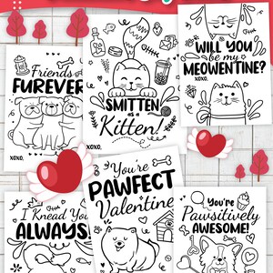 Pet Themed Printable Valentine's Day Cards - Etsy