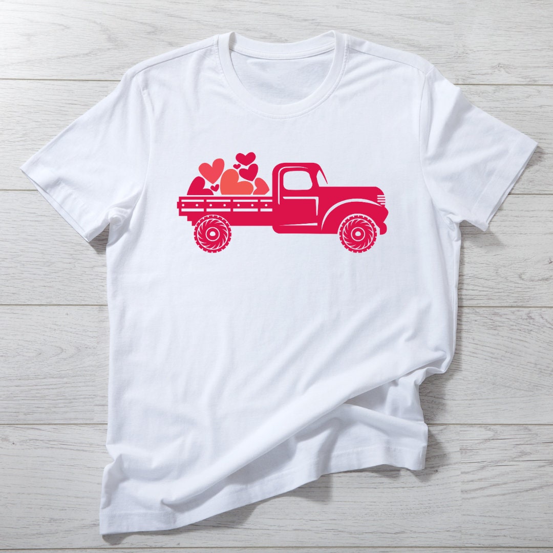 Valentine's Day the Red Truck SVG - Etsy