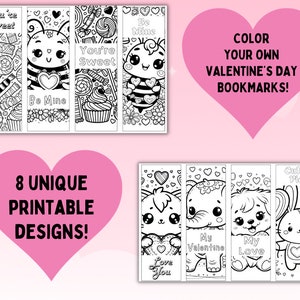 Printable Valentine's Day Bookmarks - Etsy